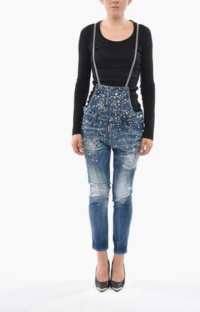 Dsquared2 Denim-Jumpsuit mit Schmuck-Details und Ketten-Tr&auml;gern Dsquared2