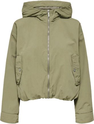 Only Kurzjacke Schlichte Damenjacke mit Kapuze und Rei&szlig;verschluss