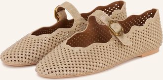 Kurt Geiger Mary-Jane-Ballerinas Wavy Mayfair Mit Schmucksteinen gold