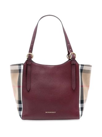 Burberry sac &agrave; main Canterbury en toile &agrave; motif House Check et cuir de veau grain&eacute; (2000-2017) - Violet