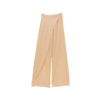 Os&eacute;ree Bead-embellished Wrap-style Trousers
