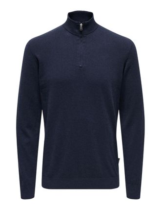 Only & Sons Onsloui Reg 12 Mel Half Zip Knit Noos