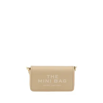 Marc Jacobs Grained Calf Leather Shoulder Bag - Beige