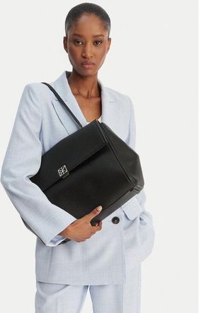 Calvin Klein Handtasche Emblem Hw Pebble Satchel LV04F3494G Schwarz