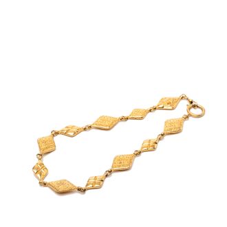 Chanel Gold Plated Logo Chain Necklace