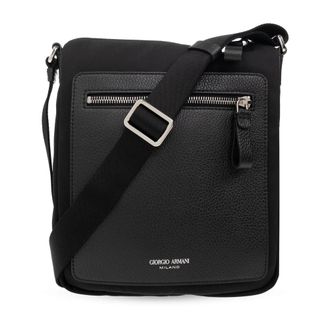 Giorgio Armani Schultertasche mit Logo - - Bags - Herren - Schwarzk - ONE SIZE