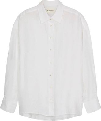 Closed Femme, Blouses et Chemises, Blanc, Taille: 36 FR Camicia over en lin