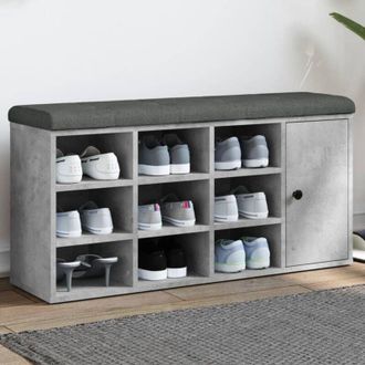 vidaXL Vidaxl - Schuhbank Betongrau 102x32x50 cm Holzwerkstoff