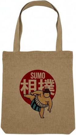 Fabulous Sac Shopping Tote Bag Aspect Lin - Combat de Sumo Lutte Japon Asie Culture - Sac de Courses Toile Epaisse 360g Beige Naturel Cabas Port&eacute; Epaule Solide