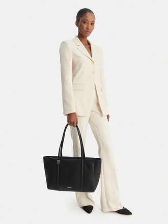 Calvin Klein Handtasche Calvin Klein Emblem Hw Pebble Tote LV04F3424G Schwarz