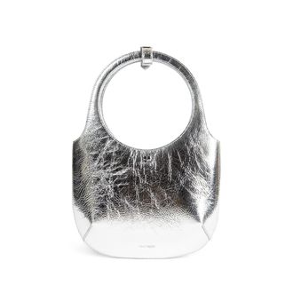Courr&egrave;ges Silver Naplack Leather Holy Bag