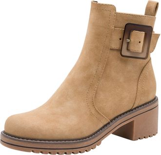 Marco Tozzi Marco Tozzi Damen Stiefeletten mit weichem Innenfutter Blockabsatz, Beige (Beige), 41 EU