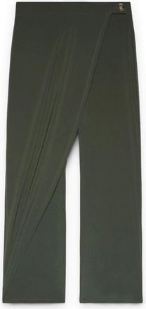 Fiorella Rubino Femme, Pantalons, Vert, Taille: 42 FR Pantalon en jersey avec fermeture portefeuille
