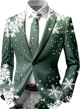 Generic Costume de No&euml;l amusant pour homme - Maintient la chaleur - Riche en d&eacute;tails - Tenue de No&euml;l &eacute;l&eacute;gante et classique - Ind&eacute;formable - &Eacute;lastique - Veste 
