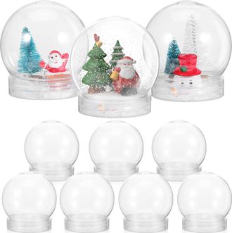 Yarnow 20 St&uuml;ck Schneekugel Bastelset, Weihnachtsdekoration zum Selbermachen - F&uuml;llbare Kunststoff-Kugeln mit Schraubverschluss f&uuml;r DIY Winter Deko