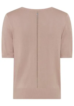 HUGO BOSS Kurzarmpullover Fiaffu Premium Damenmode mit Lochmuster, Kaschmir-Anteil