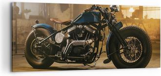 Arttor Wandbilder Dekoration Wohnzimmer Harley-Davidson Motorrad Motor Panorama Bilder auf Leinwand 120x50cm Leinwandbild Schlafzimmer Wand Kunstdruck Art Gr
