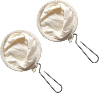 FOMIYES MOKKHNB Kaffeefilter aus Edelstahl und Flanellstoff 2 St&uuml;ck mit Formstabilem Stahlring Wiederverwendbar f&uuml;r Kaffee und Teefilterung Geeignet f&uuml;r Zuhau