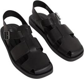 Calvin Klein Sandales plates en cuir vegan