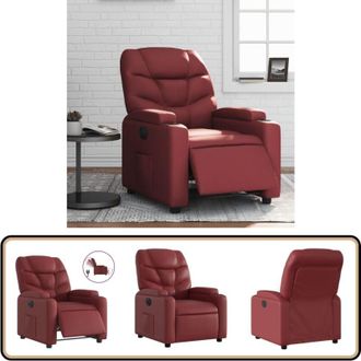 vidaXL Vidaxl - Fauteuil inclinable électrique Rouge bordeaux Similicuir - Fauteuil Inclinable Électrique - Fauteuil Relax - Chaise Ergonomique - Fauteuil