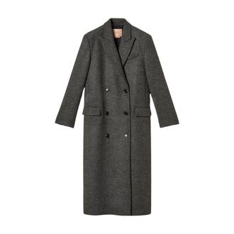 Twinset Langer Zweireihiger Mantel - - Coats - Damen - Grau - M