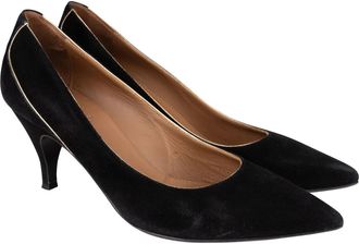 Herm&egrave;s Hohe Schuhe - Hermes Noir Suede Lining Heels (34,5) - Gr. ONE_SIZE - in Schwarz - f&uuml;r Damen