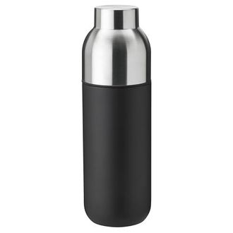 Stelton Bouteille Isotherme Keep Warm Noir 0.75L - Acier Inoxydable Double Paroi - Maintien Chaud 24H/Froid 48H - Design Debiasi & Sandri - Gourde de Voyage &
