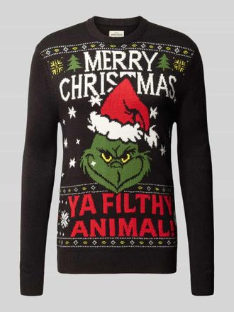Montego Regular Fit Strickpullover mit Motiv-Stitching Modell GRINCH