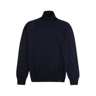 Fay Blauer Rollkragenpullover aus Wollstrick - - Knitwear - Herren - Blau - S