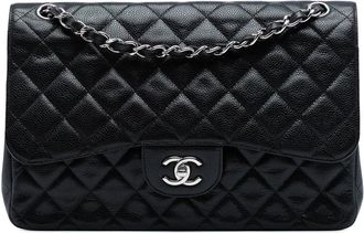 Chanel Hobo Bags - Jumbo Classic Caviar Double Flap - Gr. unisize - in Schwarz - für Damen