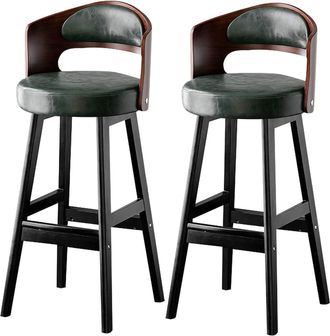 Generic Hoher Barhocker f&uuml;r die K&uuml;che, gepolstert mit PU-Leder, Holzbeine, Hohle R&uuml;ckenlehne, 136 kg belastbar, geeignet f&uuml;r K&uuml;cheninseln, Caf&eacute;s, Bartheken un