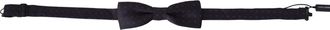Dolce & Gabbana Mens Gray Pattern Silk Adjustable Neck Papillon Bow Tie Blue