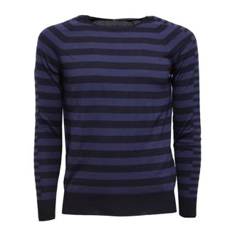 Hosio Girocollo Rigatof 14 - - Knitwear - Herren - Blau - S