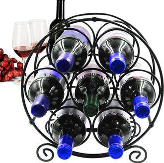 Generico Weinregal, Flaschenhalter mit Kapazit&auml;t f&uuml;r 7 Flaschen, Rotweinhalter, Organisation f&uuml;r Zuhause, Wohnzimmer, K&uuml;che, Bar, Speisekammer, Partys und