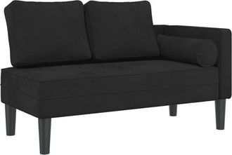 vidaXL Chaiselongue mit Kissen Schwarz Samt Vidaxl