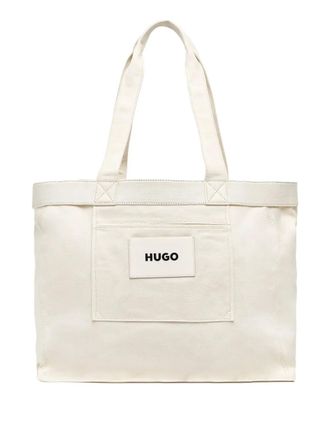 HUGO BOSS sac cabas en toile - Tons neutres