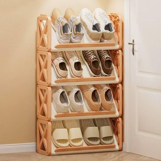 Generic Stapelbares Schuhregal mit 2/3/4 Ablagen, Offenes, Schr&auml;ges Schuhablage, Freistehendes Schuhst&auml;nder for Eingangsbereich, Wohnzimmer, Schlafzimmer, Bal