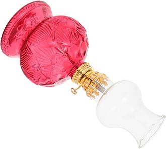 Lurrose Rustikale Öllampe Mit Glas-petroleumbehälter Windfeste Design Für Innenräume Dimmbare Helligkeit Transparenter Ölstandsanzeiger Dekorative Öllaterne F