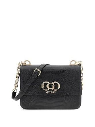 Guess Salinge Flap Crossbody pour femme, noir, taille unique