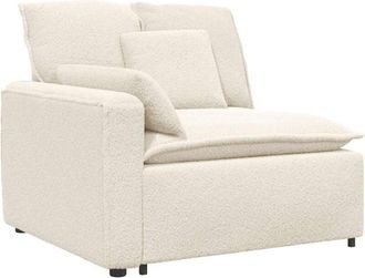 vidaXL Modulares Sofa Endmodul mit Armlehne Kissen Creme 100 cm Vidaxl