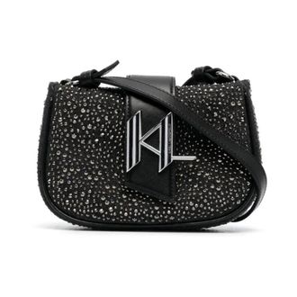 Karl Lagerfeld Rhinestone Small Denim Bag - - Bags - Damen - Grau - ONE SIZE