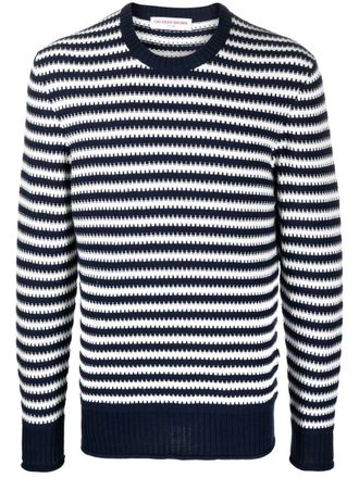 Orlebar Brown pull Ned en maille &agrave; rayures - Bleu