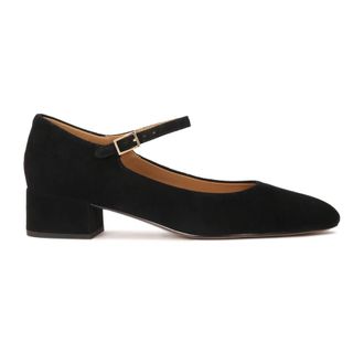 Kazar Schwarze Wildlederpumps mit Riemen und niedrigem Absatz - - Shoes - Damen - Schwarzk - 39 EU