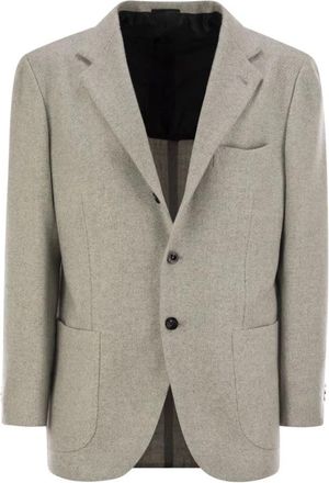 Kiton Homme, Vestes, Gris, Taille: 2XL Veste crois&eacute;e en cachemire doux