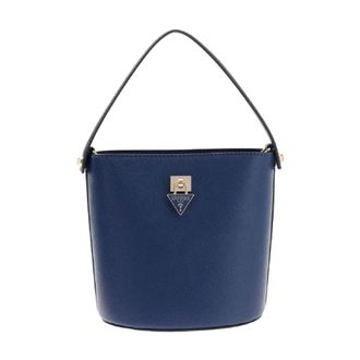 Guess Femme, Sacs, Bleu, Taille: ONE Size Patsie Logo Bucket Bag