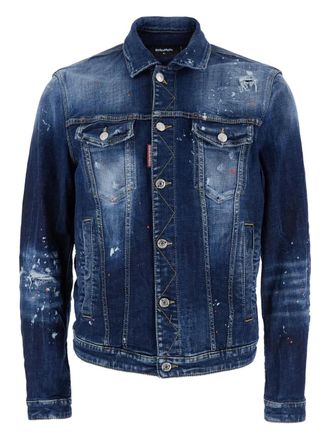 Dsquared2 veste en jean Dan à col pointu - Bleu