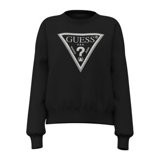 Guess SweaT-shirt Triangle Glitter - Femme - Sweatshirts et sweats &agrave; capuche - Noir - Taille: 42 FR