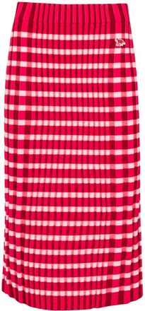 Maison Kitsun&eacute; Karierter Strickrock - Rosa