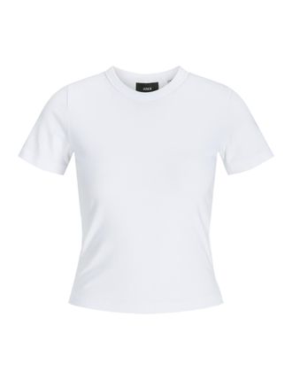 Jack & Jones Damen Jxgigi STR Ss Baby Tee JRS Noos T-Shirt,Bright White,XL