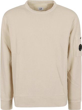 C.P. Company C.p. Company, Homme, Sweatshirts et sweats &agrave; capuche, Beige, Taille: S SweaT-shirts Col Rond en Molleton Malfile